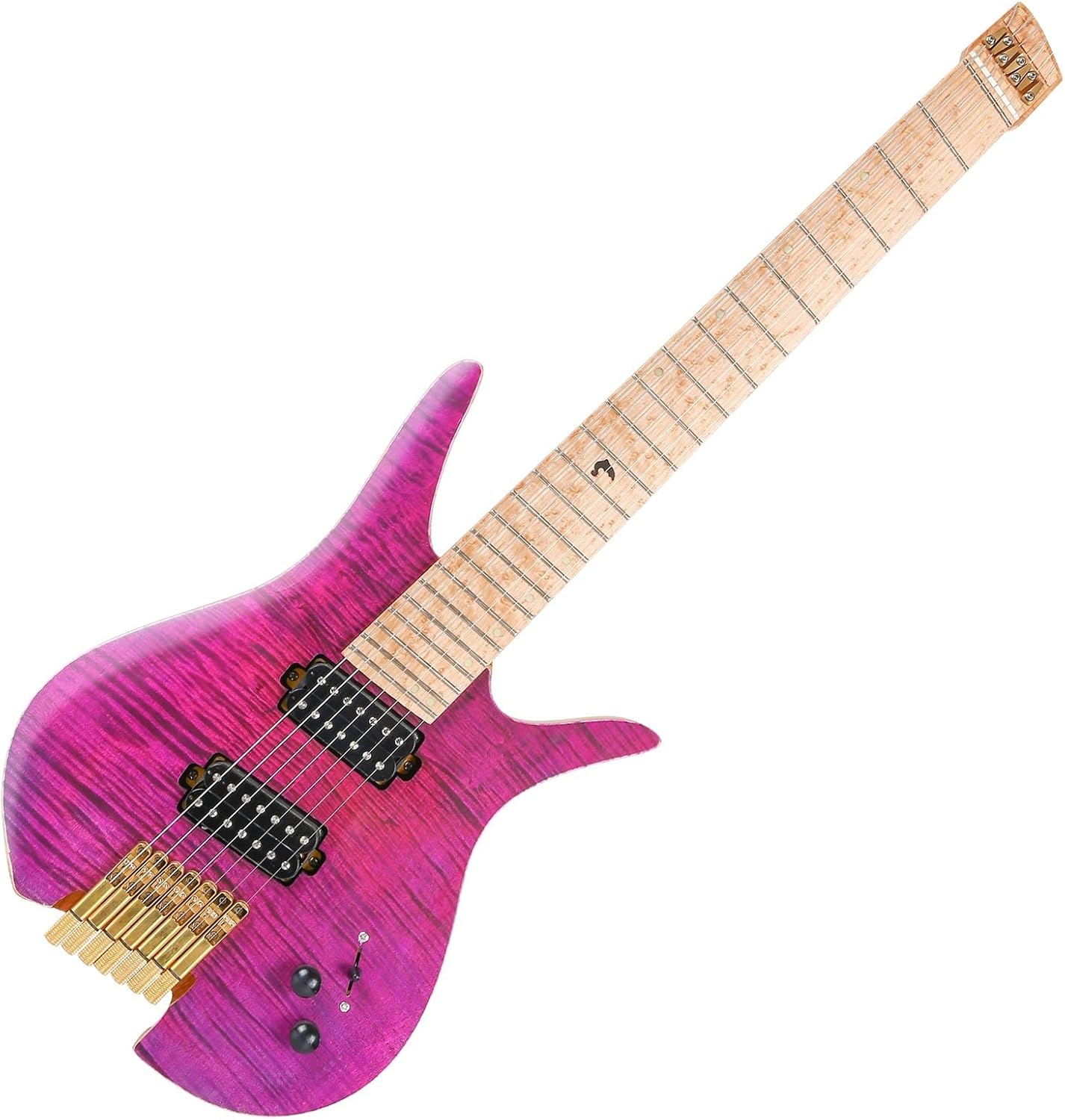 Amazon.com: 7 String Fanned Stainless Steel Fret Headless Electric ...