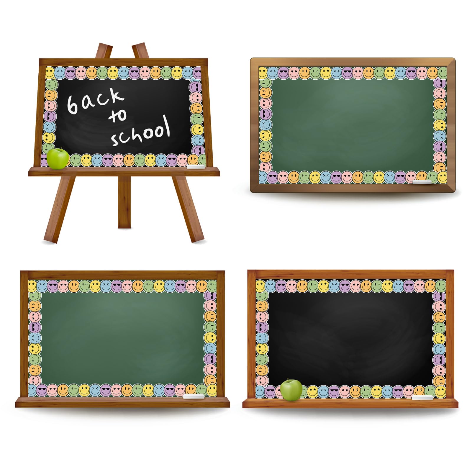 Snapklik.com : 32.8Ft Back To School Preppy Happy Face Bulletin Board ...