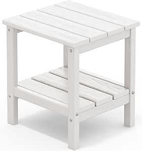 Amazon.com: SERWALL 2-Tier HDPE Outdoor Side Table, Weatherproof ...