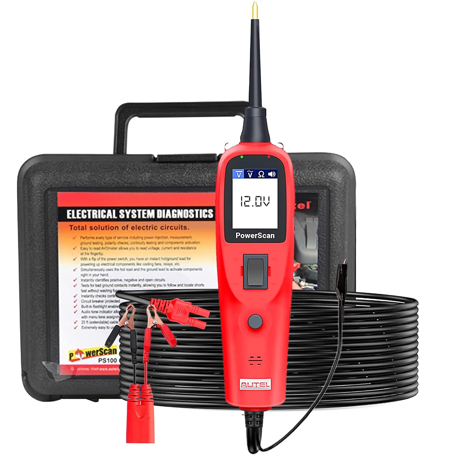 Autel PowerScan PS100 Circuit Tester, Universal 12V 24V Automotive ...
