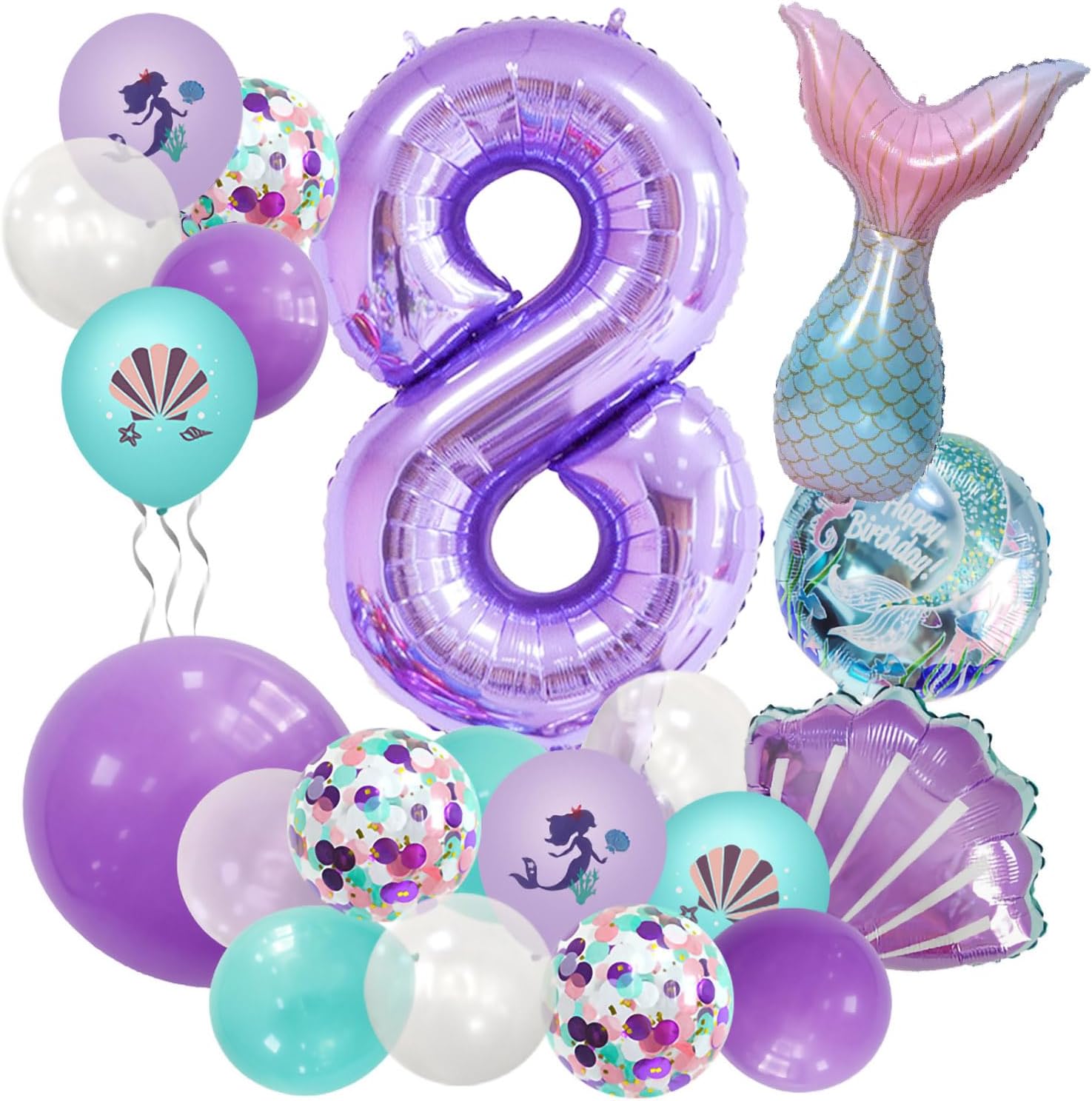 Amazon.com: 40 inch Purple Number 8 Balloon,Giant Large Number 8 ...