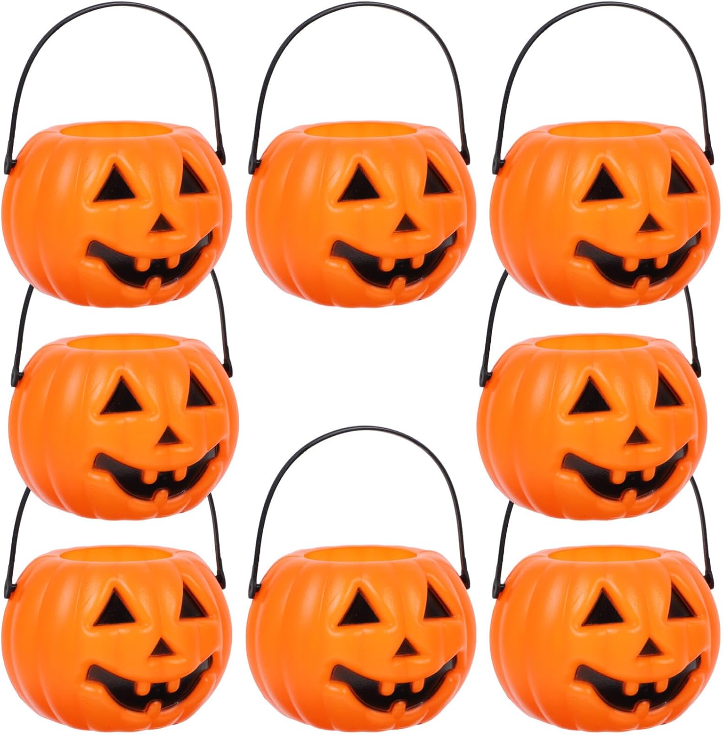 Amazon.com | VOSAREA 8pcs Pumpkin Bucket Halloween Pumpkin Candy ...
