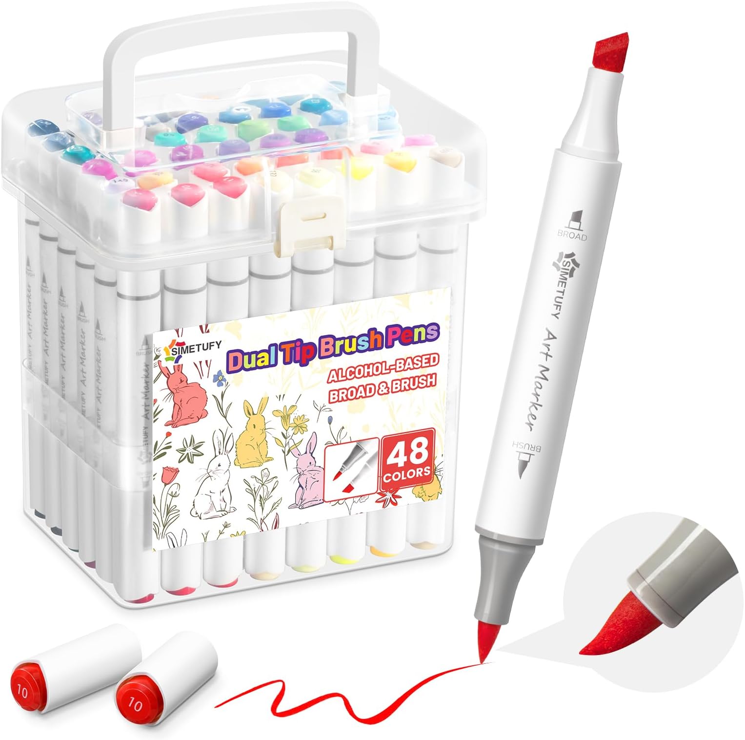 Amazon.com: Hyrrt 48 Colors Dual Tips Alcohol Markers, Permanent Sketch ...