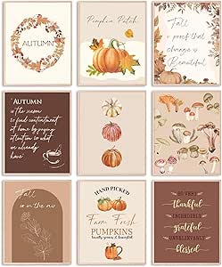 Amazon.com: Whaline Thanksgiving Fall Wall Art Prints Pastel Paper Art ...
