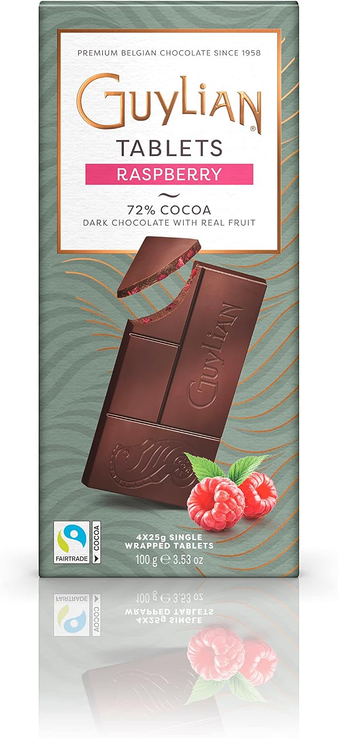 Guylian Dark 72% Coca Raspberry Tablet 100g (Pack of 12) : Amazon.co.uk ...