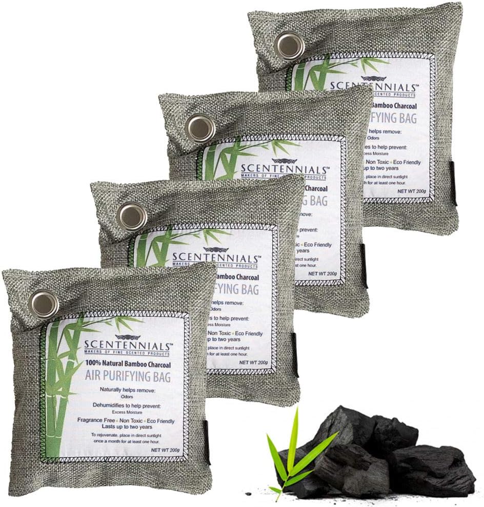 Amazon.com: 4 Pack Activated Charcoal Odor Absorber. Nature Fresh ...
