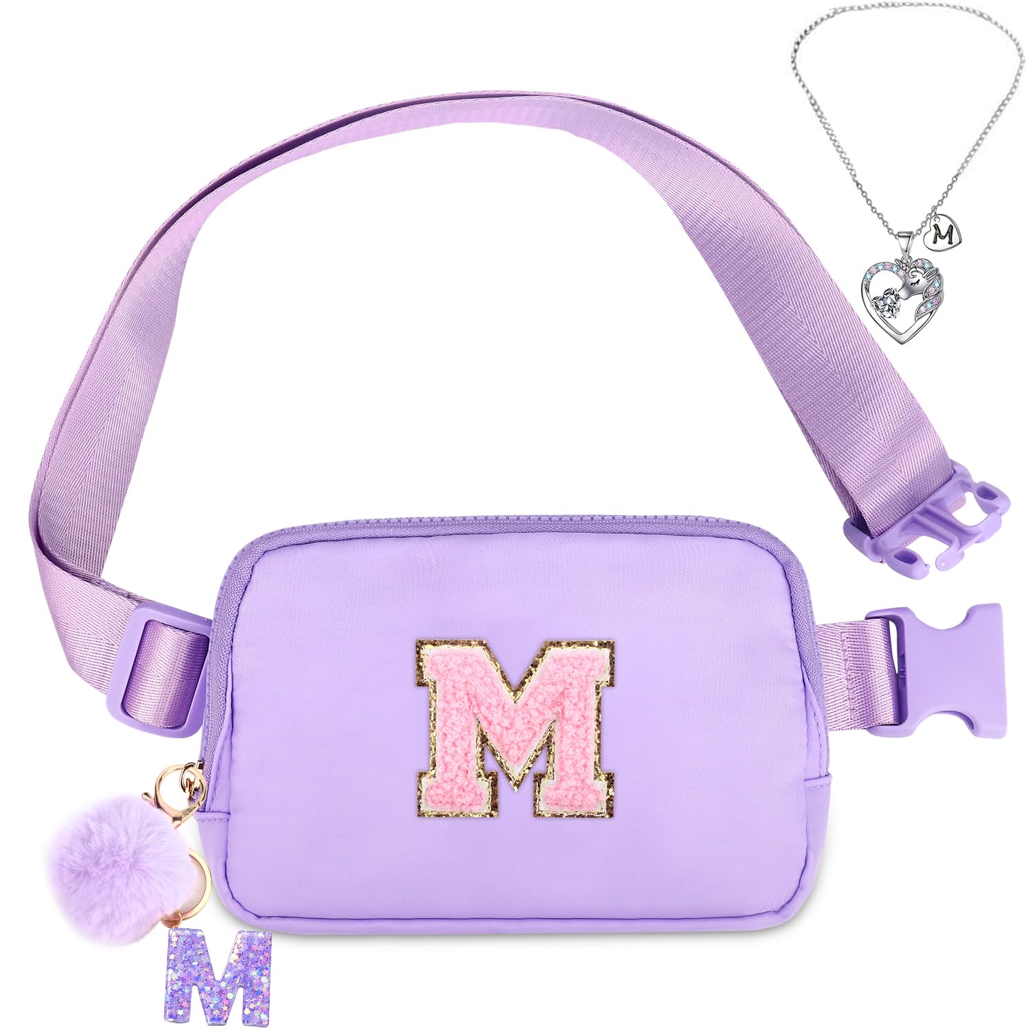 Amazon.com | Girls Belt Bag for Fanny Pack - Initial Crossbody Bag for ...