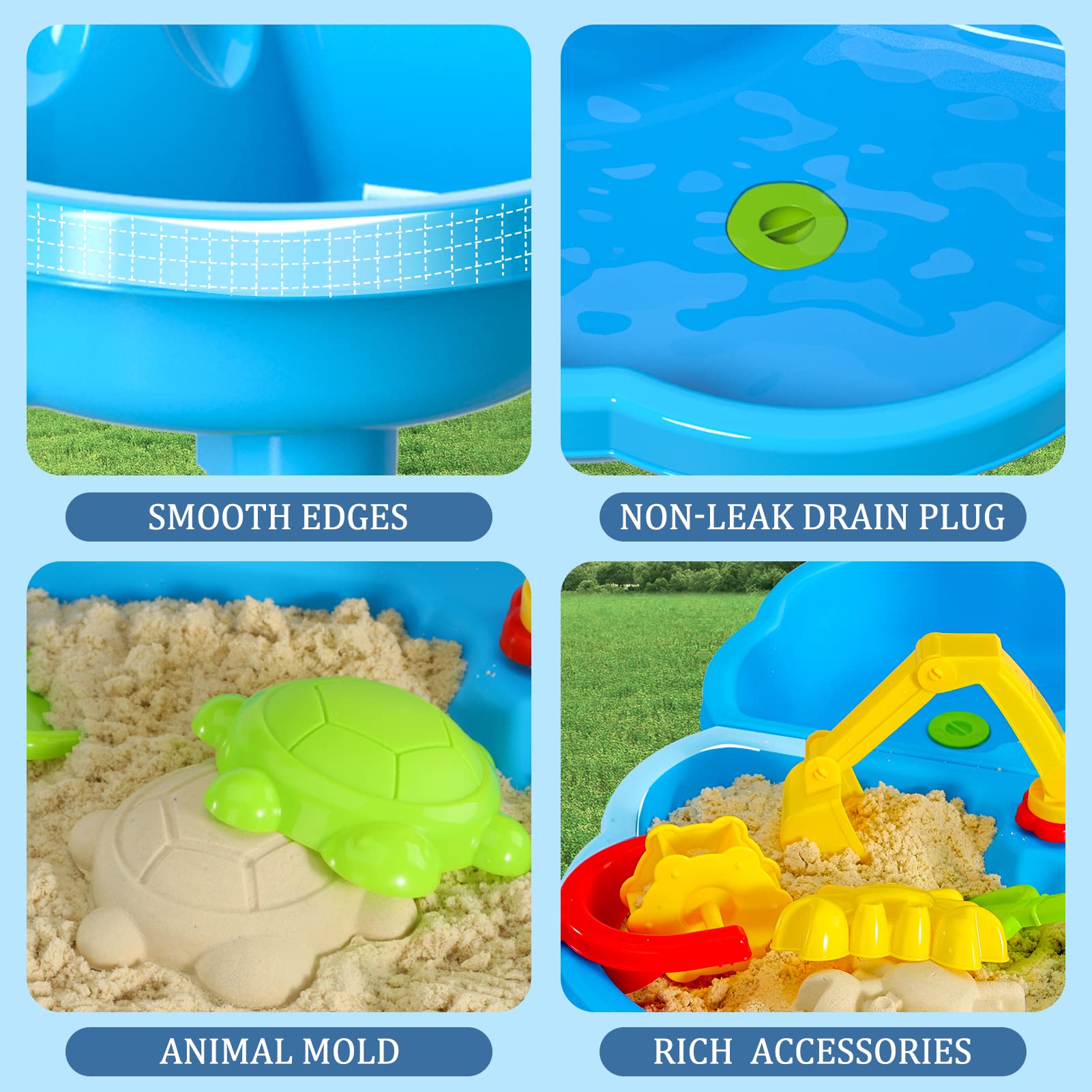 Kids Sand Water Table Toys for Toddlers, 4 in 1 Sand and Water Play ...