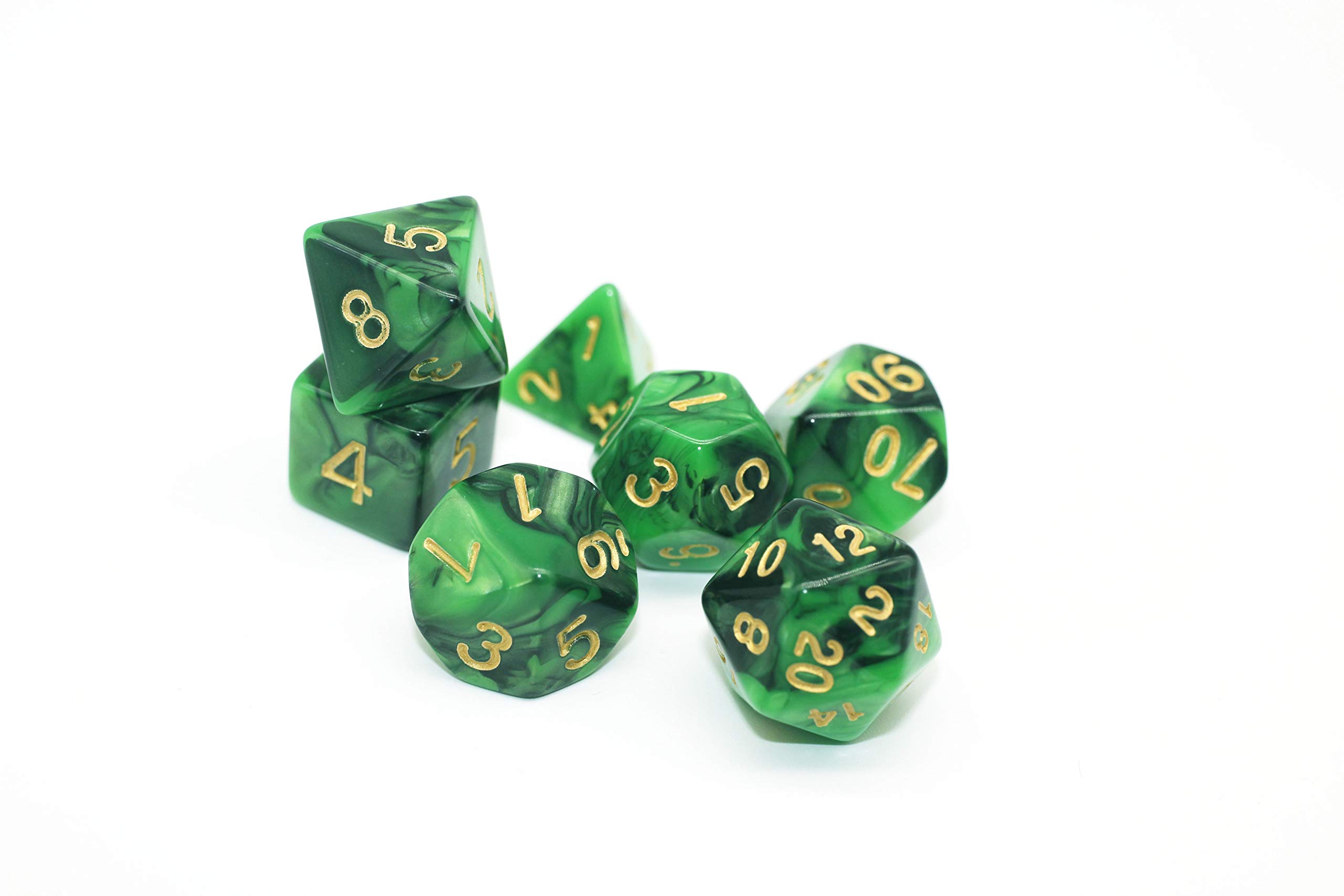 Snapklik.com : DND Dice Set RPG Black & Green 7-Die Dice Set Fit ...