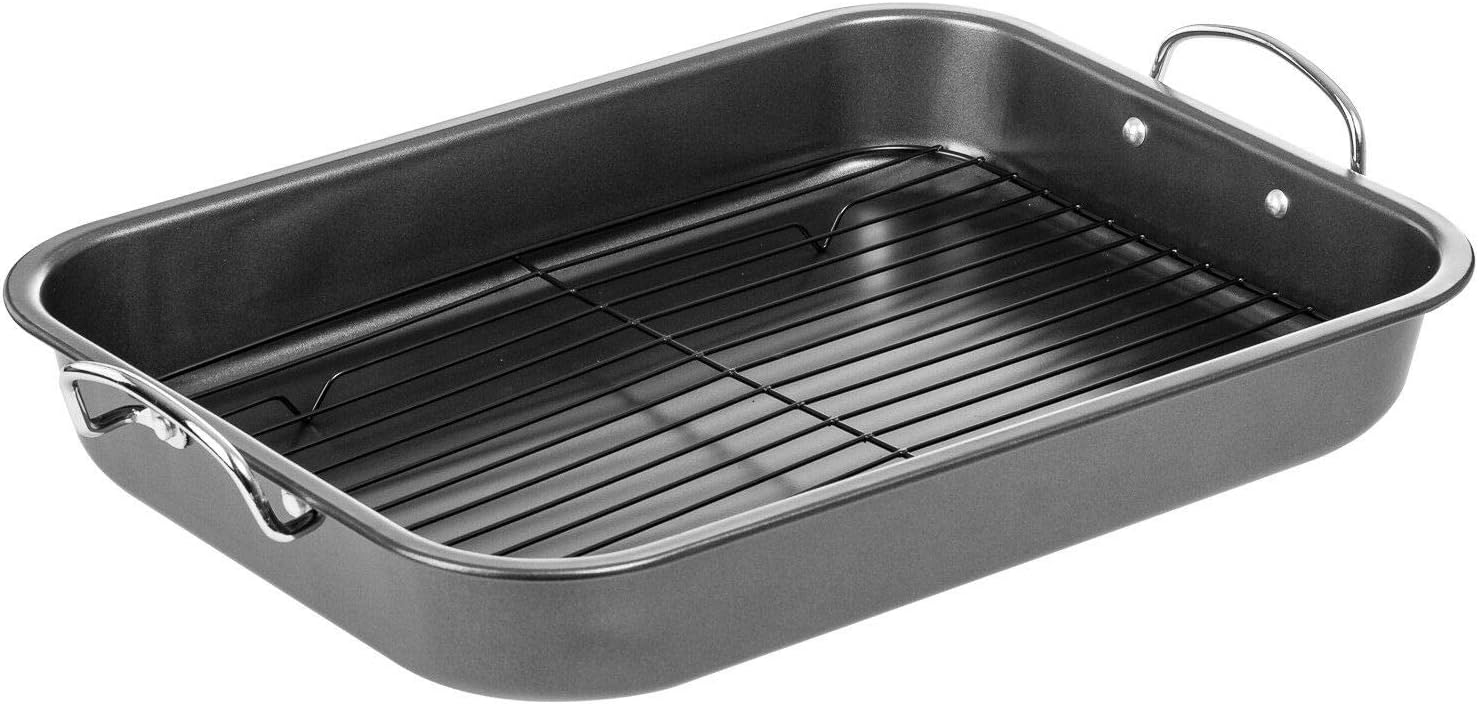 Amazon.com: Imperial Home Carbon Steel Roasting Pan with Flat Rack ...