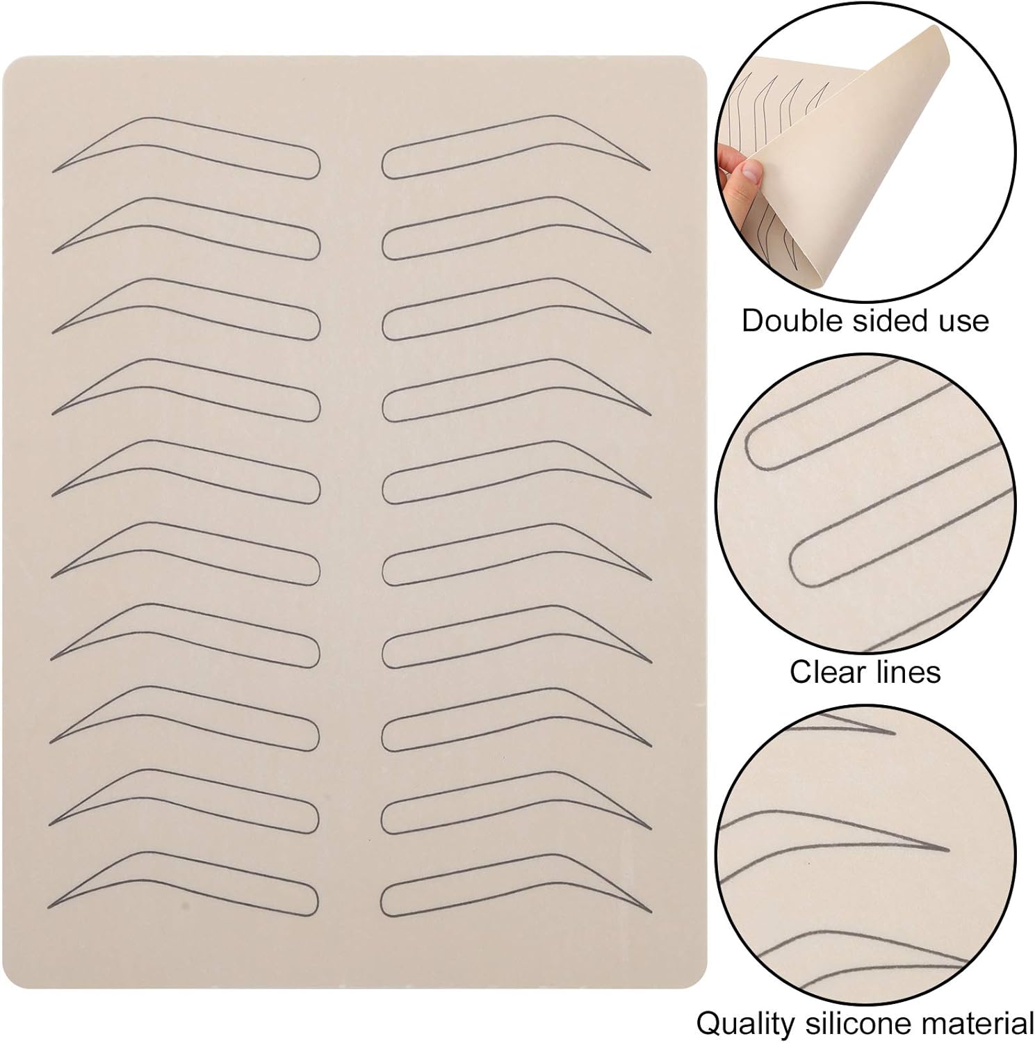 GOTH Perhk 8 Sheets Eyebrow Tattoo Skin Practice Double Sided Microblading Practice Skin No Ink ...