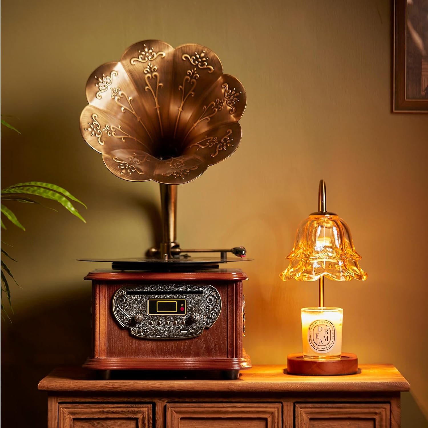 Wooden Phonograph Gramophone Turntable with CD, FM, Nepal | Ubuy