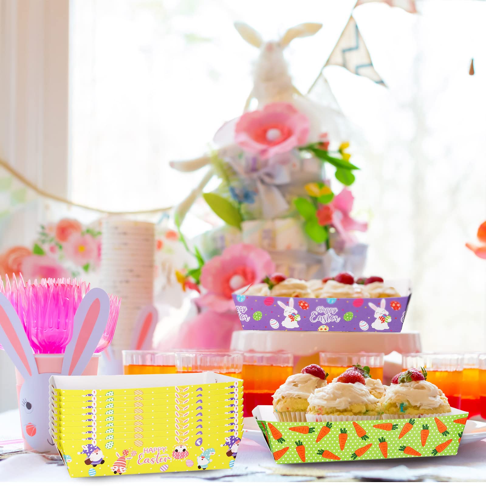60 Pack Easter Party Supplies Easter Paper Food Trays Nacho Trays ...