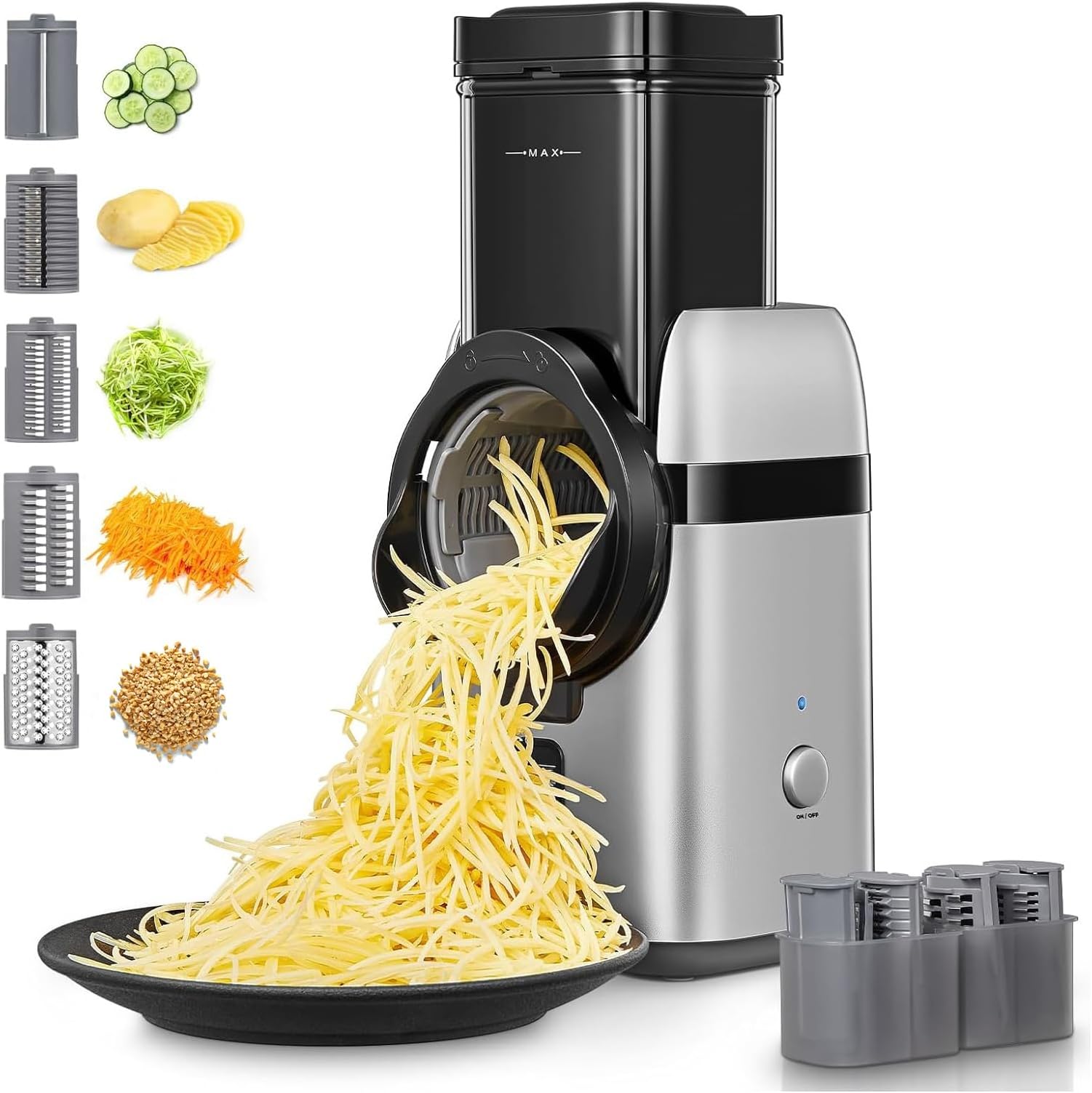 Anatole Coupe Légumes Électrique Rape à Fromage Acier Inox 250W ...