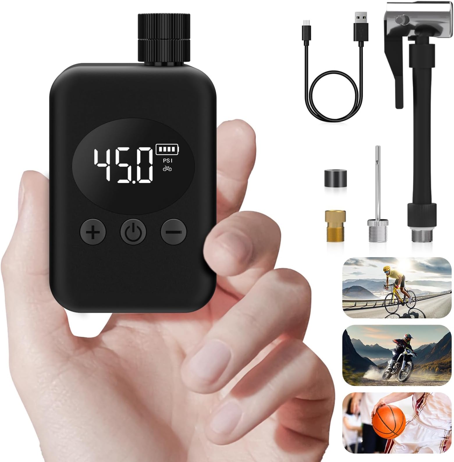 Electric Bike Pump，CYCLAMI Mini Bike Pump 150 PSI Electric Bicycle Air ...