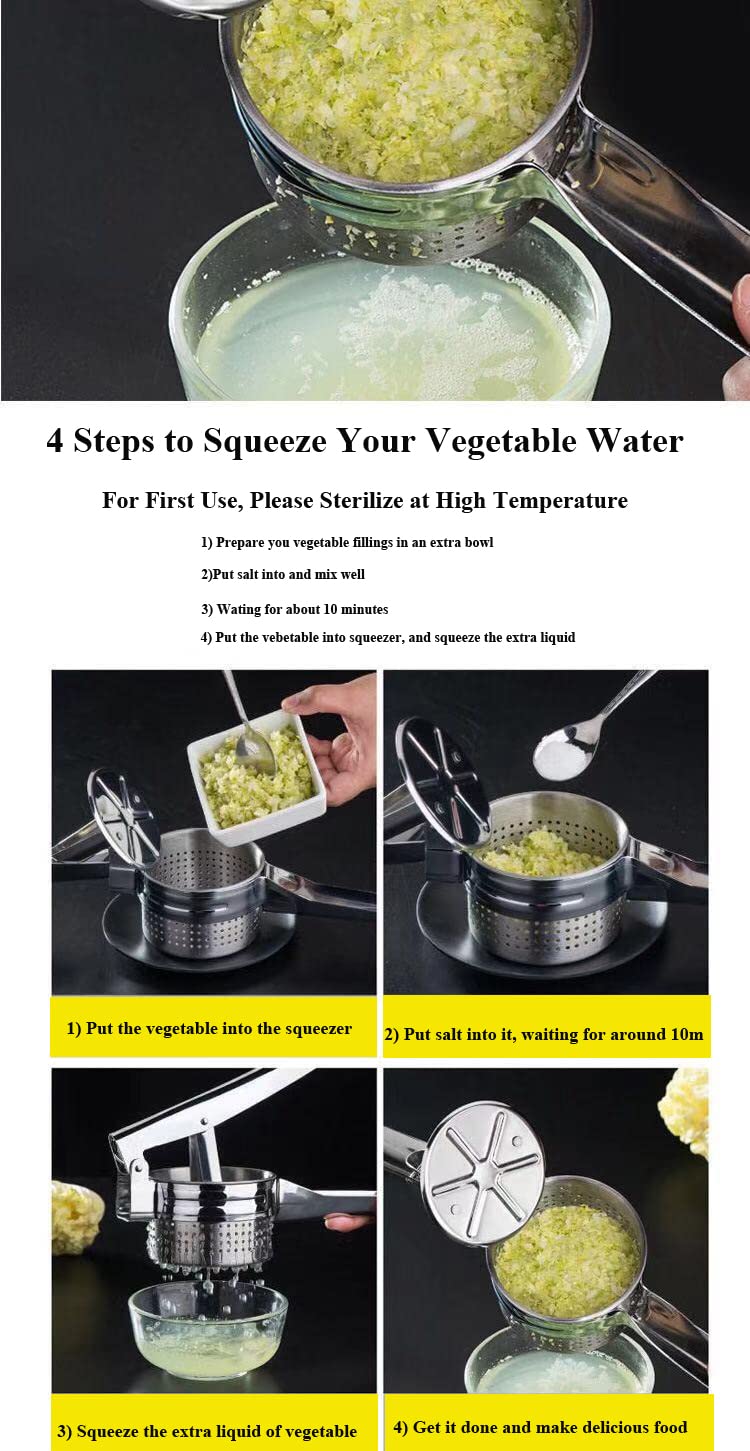 Snapklik.com : Stainless Steel Vegetable Squeezer, Upgrade Red Silicone ...