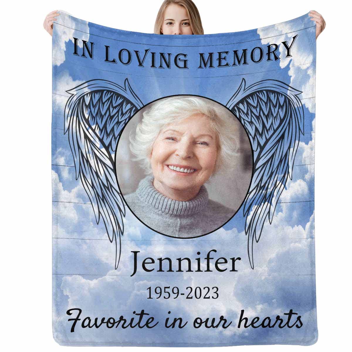 Amazon.com: Personalized Memorial Blanket, Custom Memory Blanket for ...
