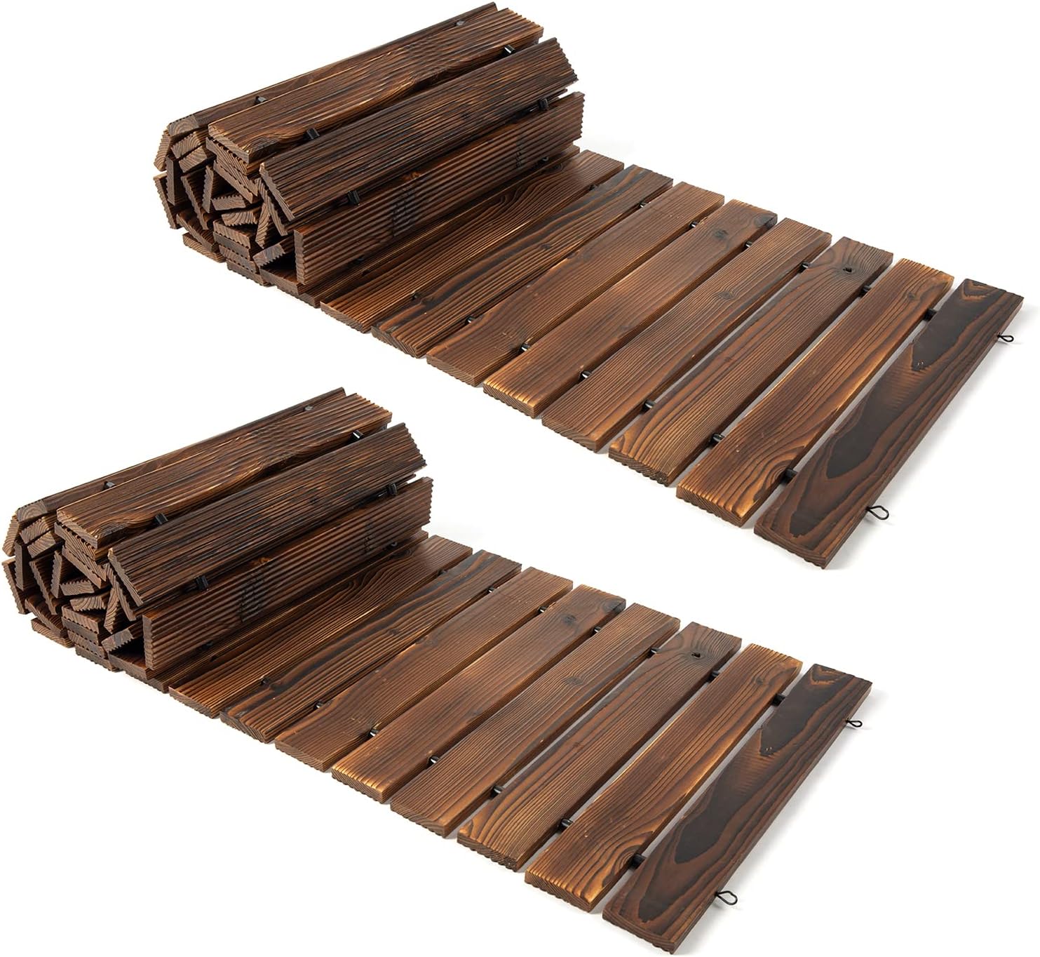 Amazon.com : 2 PCS 8FT Wooden Garden Pathway with Non-Slip Surface ...