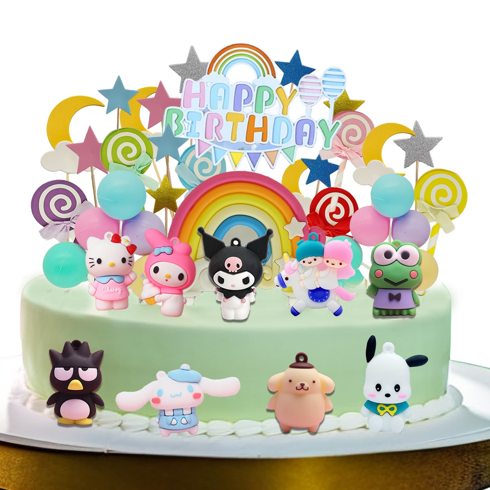 Amazon.com: 34 Pcs Cute Anime Cake Topper, Educatgame Kawaii Anime Cake ...