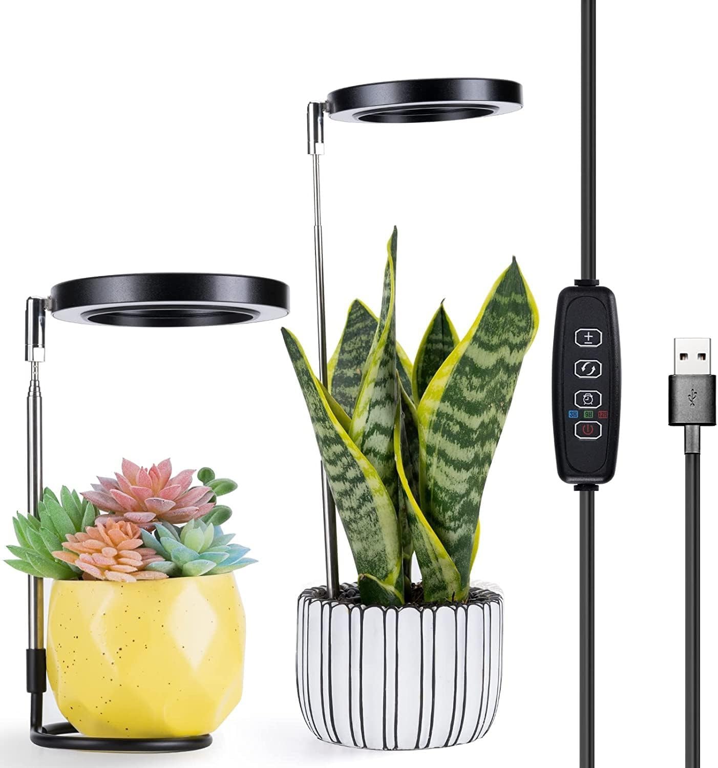 Amazon.com : JCBritw LED Grow Lamp on Stand for Indoor Plants Desktop ...