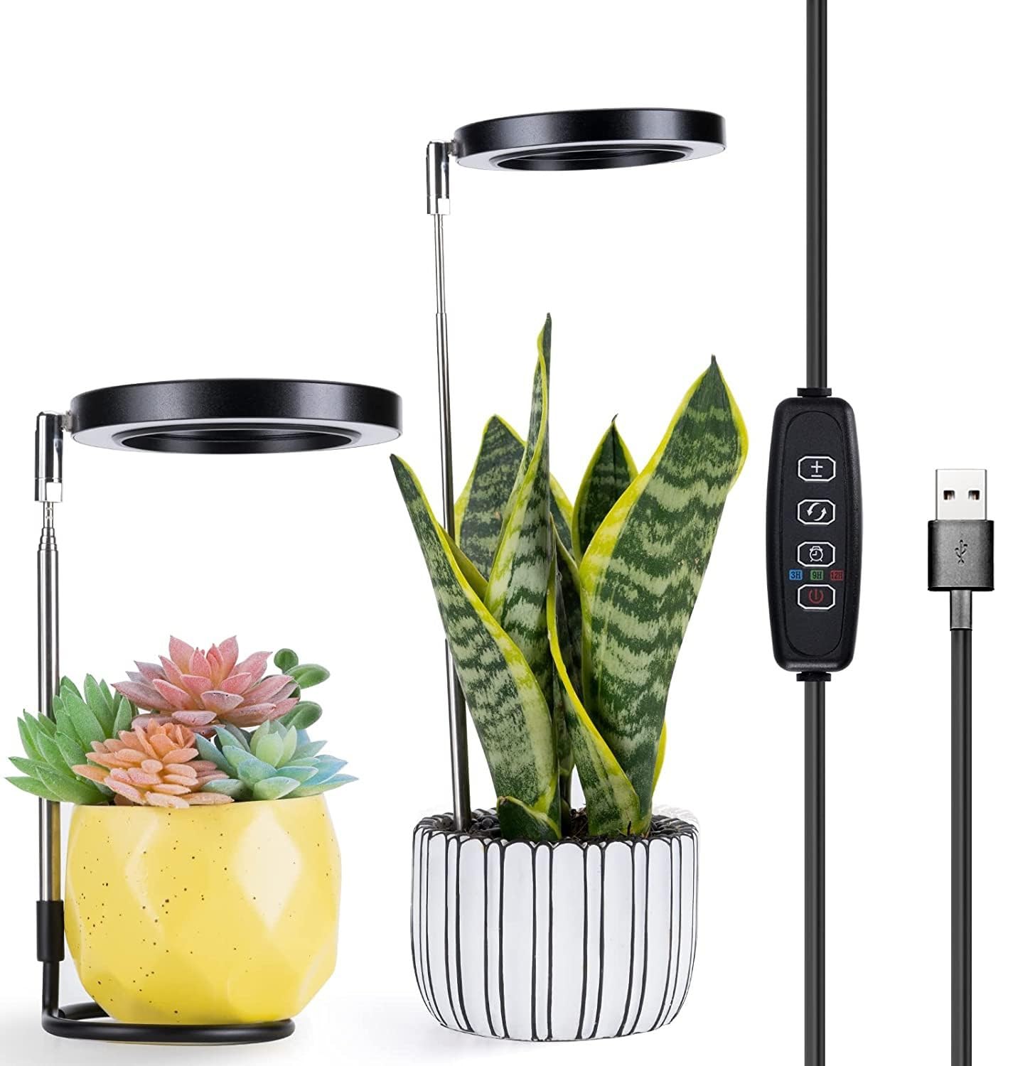 Amazon.com: JCBritw LED Grow Lamp on Stand for Indoor Plants Desktop ...