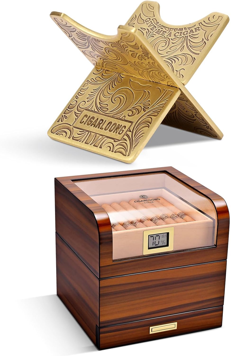 Amazon.com: CIGARLOONG Cigar Stand and Cigar Humidor Cedar Wood Large ...