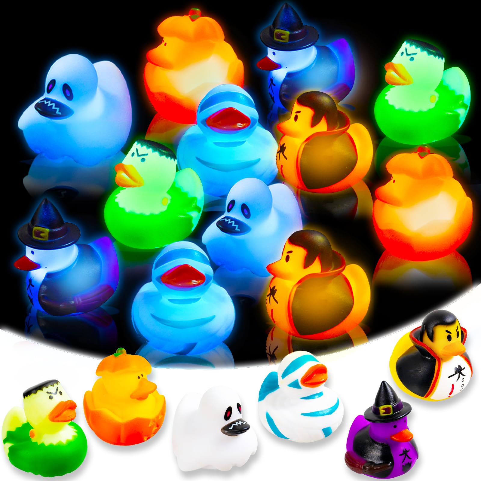 Snapklik.com : Halloween Rubber Ducks Party Favors - 12 Pack Light Up ...