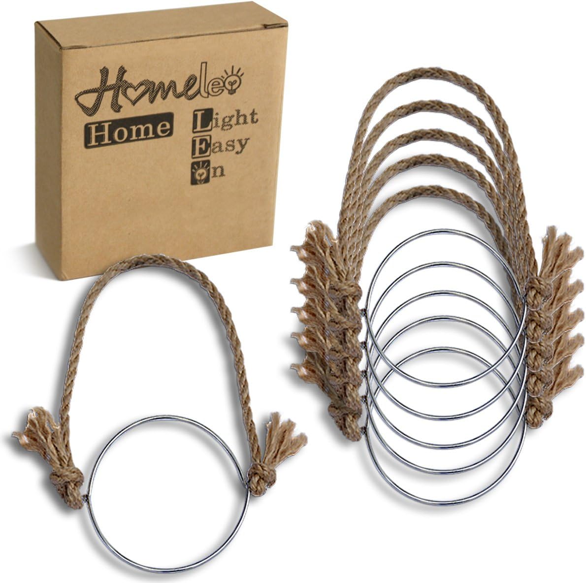 Amazon.com: Homeleo 6Pack Burlap Wire Hangers Stainless Steel Handles ...