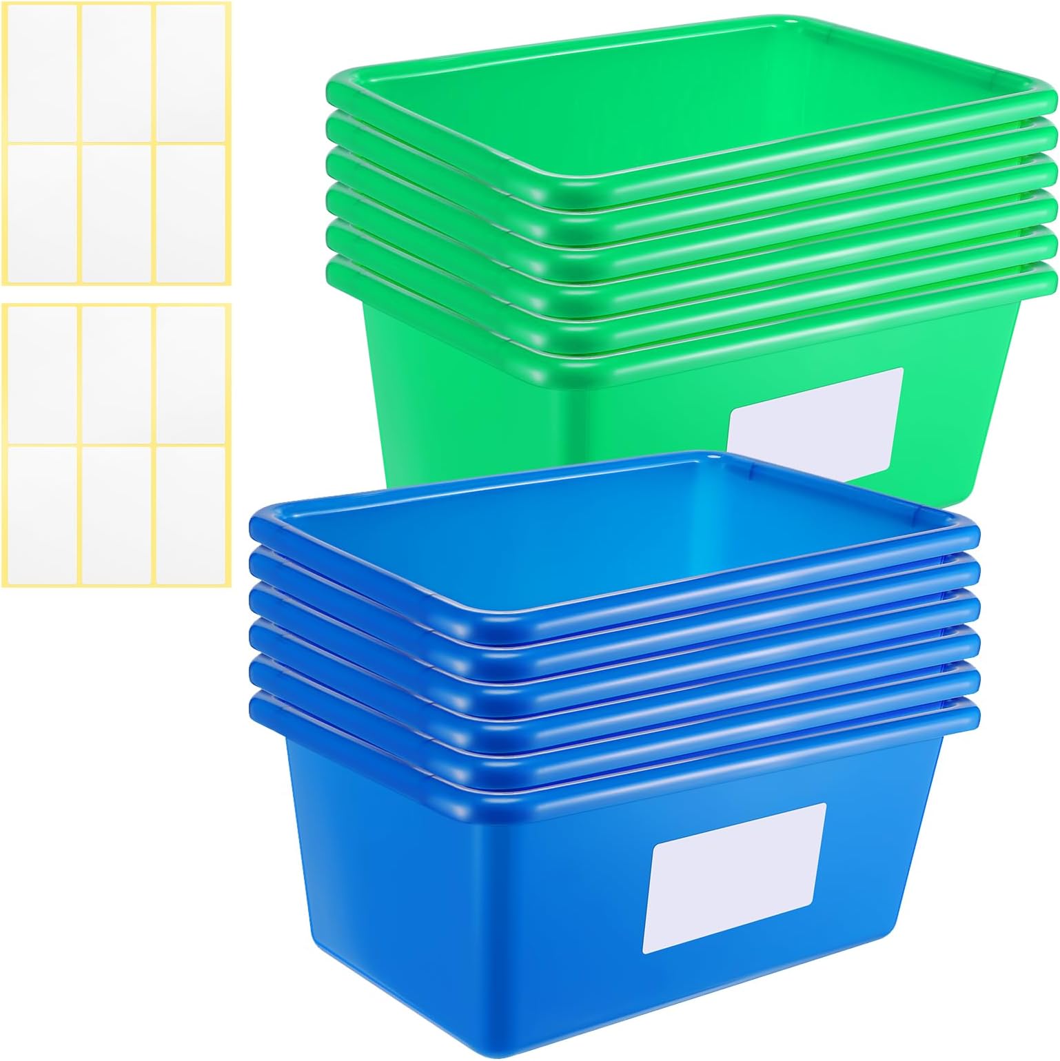 Amazon.com: Geetery 12 Pieces Small Plastic Cubby Bins Storage ...