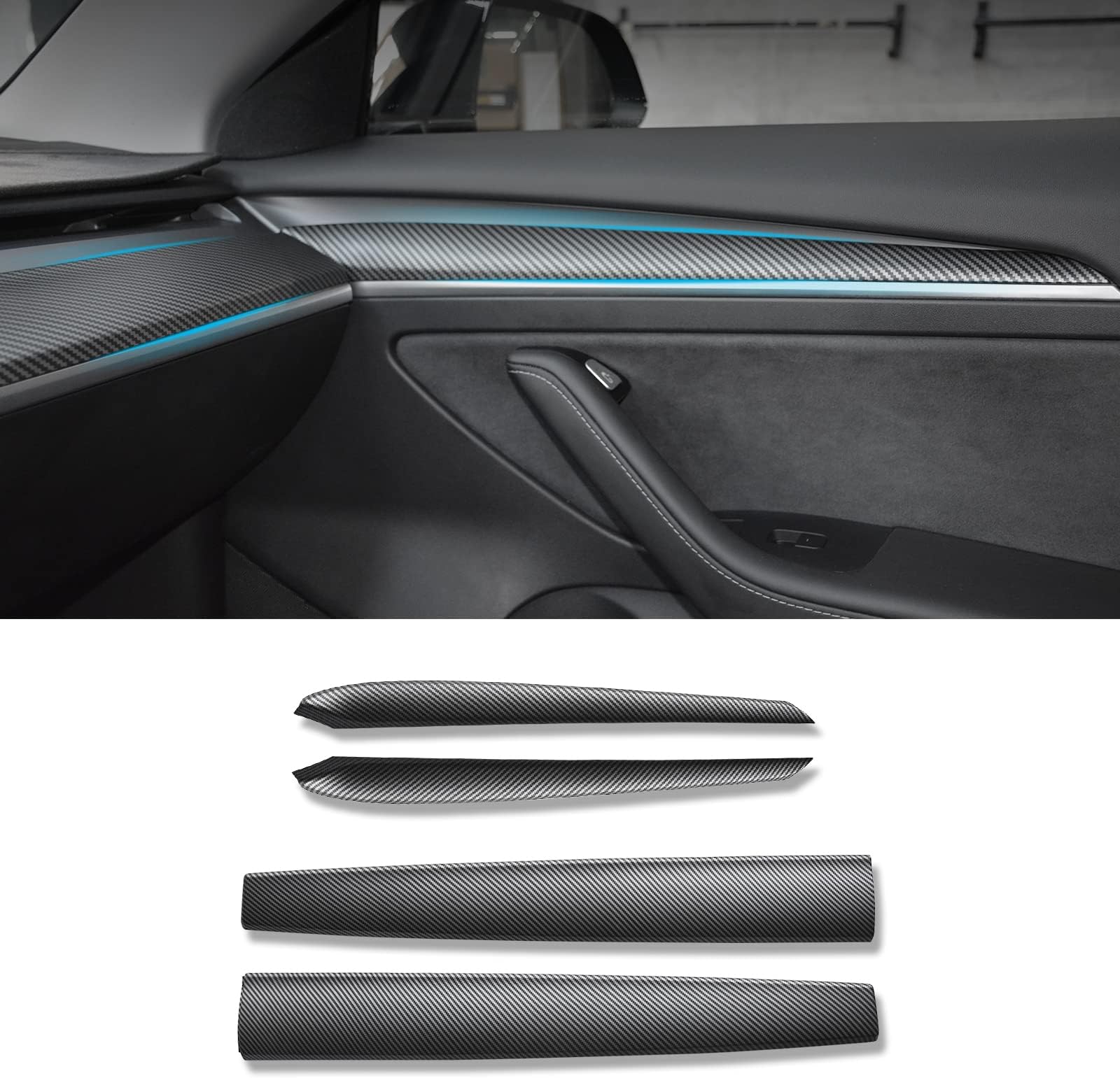 ABS Carbon Fiber Model Dashboard Cover for Tesla Model Y 2020 2021 2022 ...