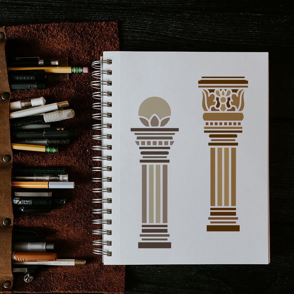 Roman Column Stencil Art Deco Stencil Roman Column Stencils Reusable