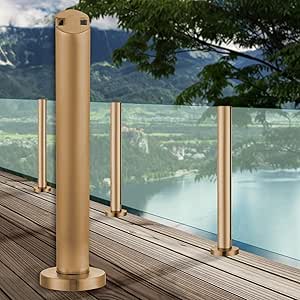 Deck Pool Balcony Glass Railing Post Stainless Steel, Round Balustrade ...