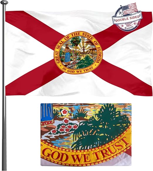 Amazon.com : Mosprovie Florida Flag 3x5 Double Sided Embroidered- Heavy ...