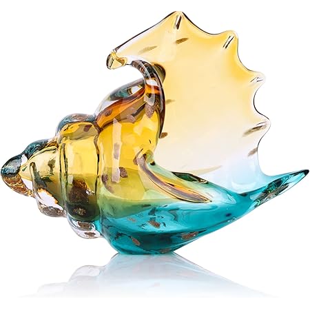 Amazon.com: XMGZQ Hand Blown Glass Conch Seashell Figurine Home Decor ...