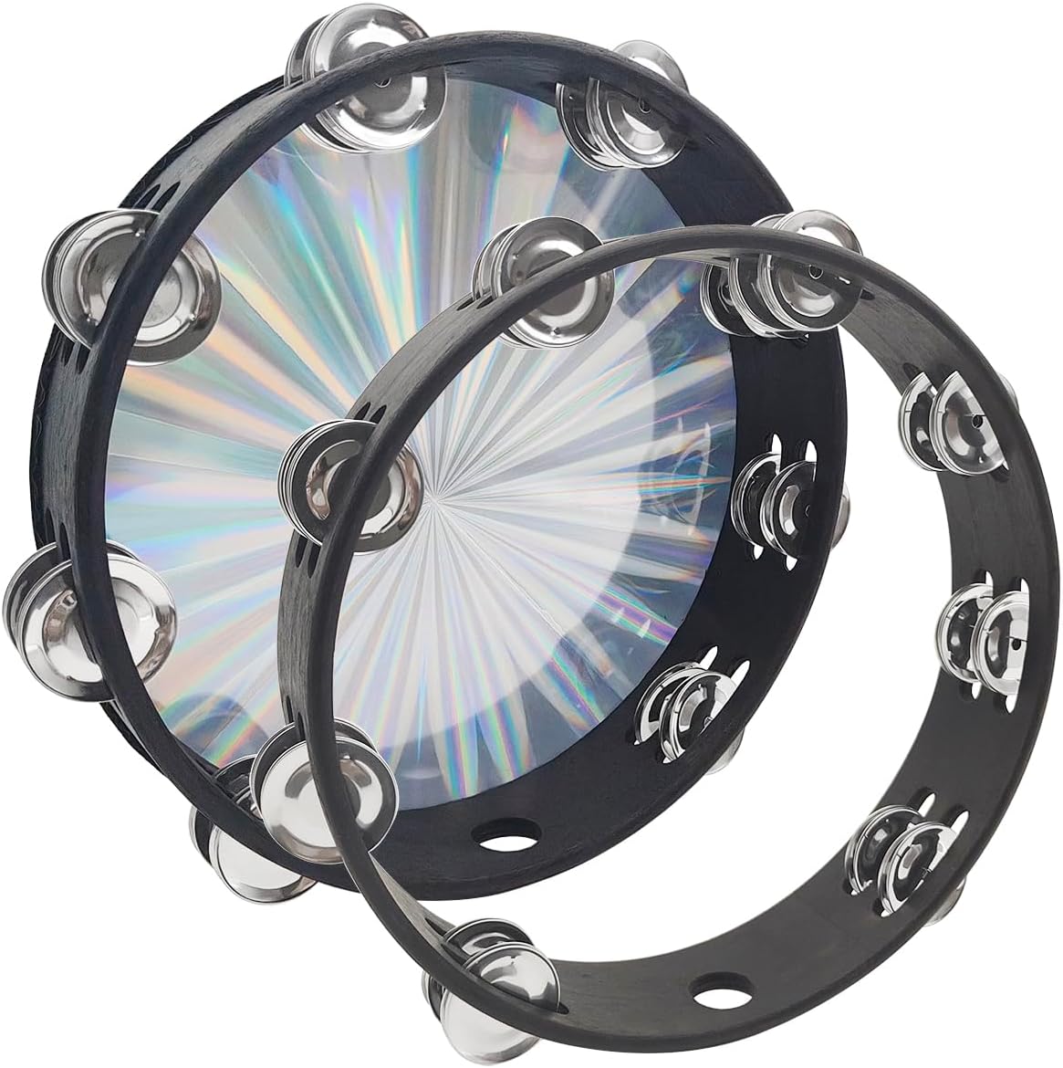 Amazon.com: 2 pcs 10 inch Radiant Tambourine, DaKuan Tambourines for ...