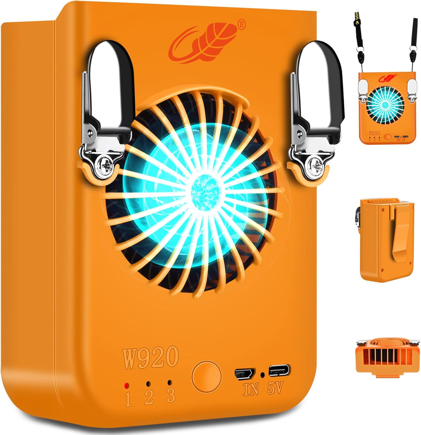Amazon.com: GOBRILLFUN Portable Waist Clip Fan, 8000mAh Rechargeable ...