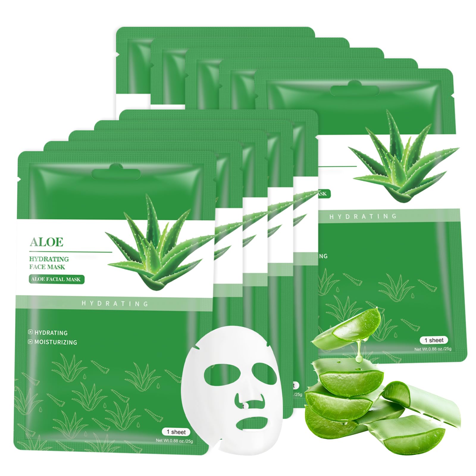 Aloe Vera Face Sheet Mask Skincare, Hydrating Sheet Masks for Face ...