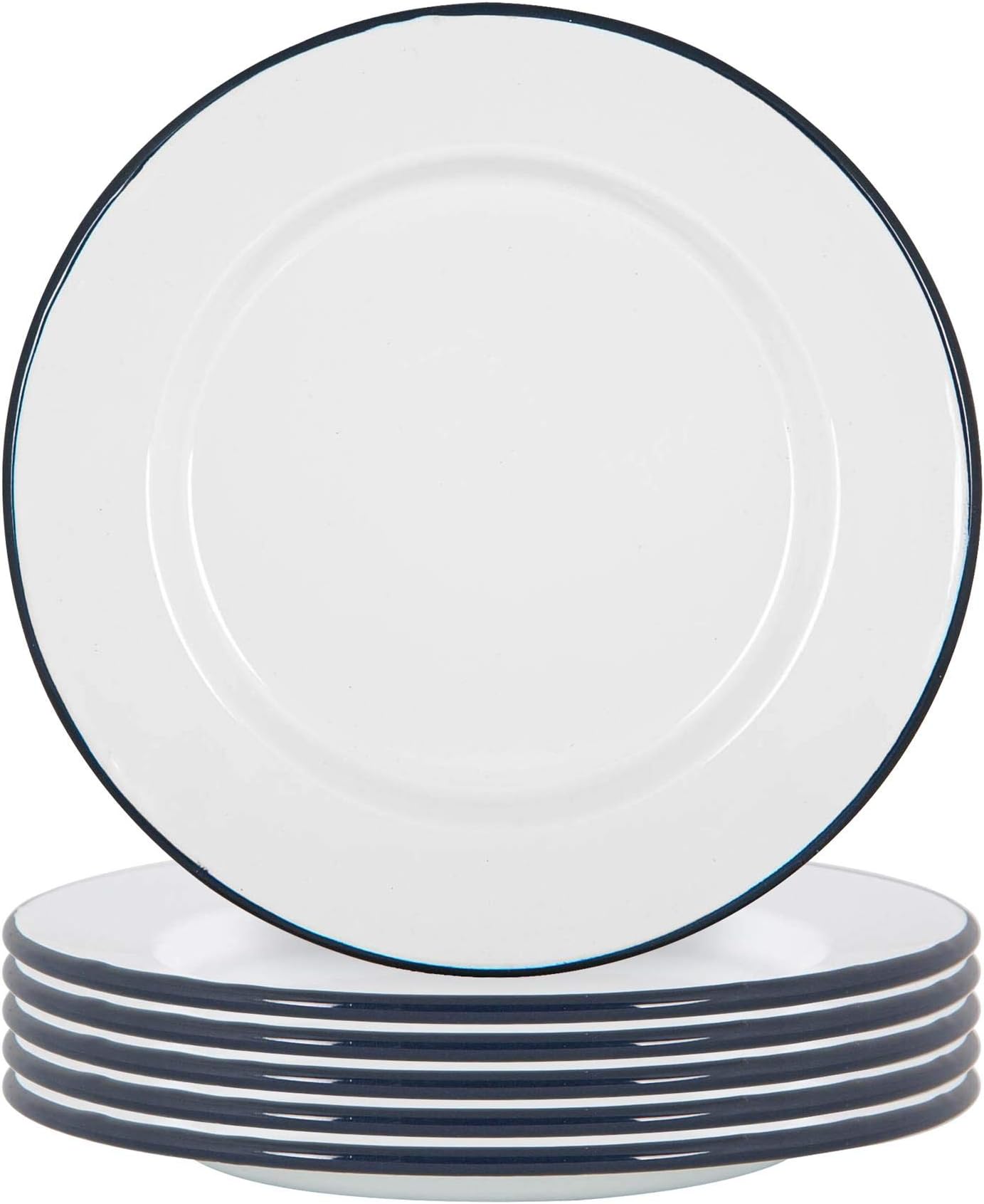 Falcon Enamelware Deep Plate Set of 4 Blue/White Enamel Deep Plate Set ...