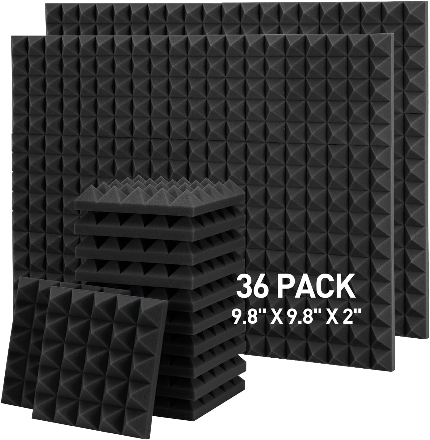 Amazon.com: Hertber 36 Pack Pyramid Acoustic Foam, 9.8x 9.8x 2 inches ...
