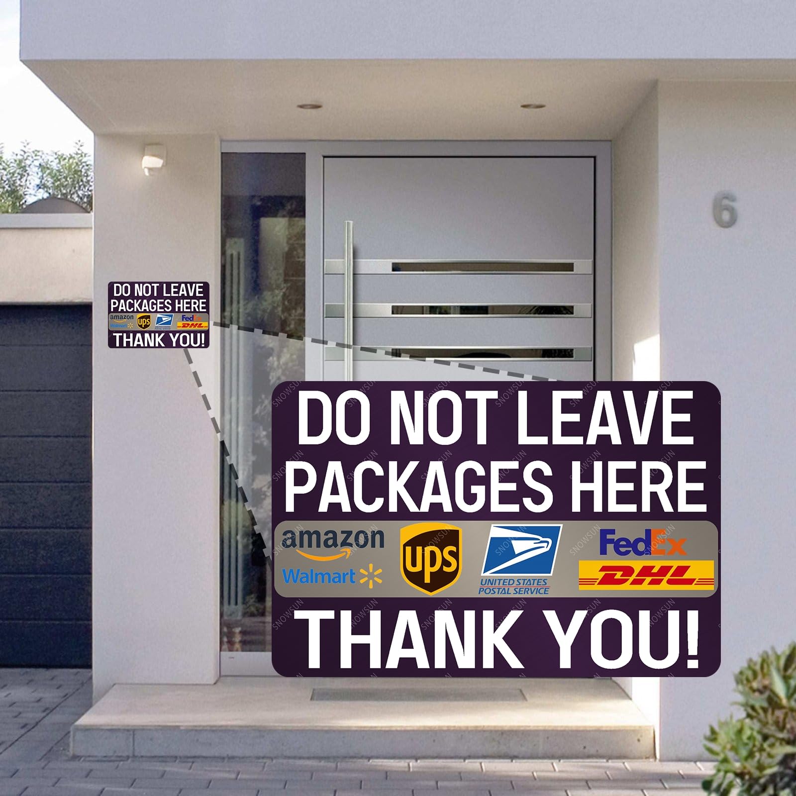 Snapklik.com : Snowsun Delivery Metal Signs Do Not Leave Packages Here ...