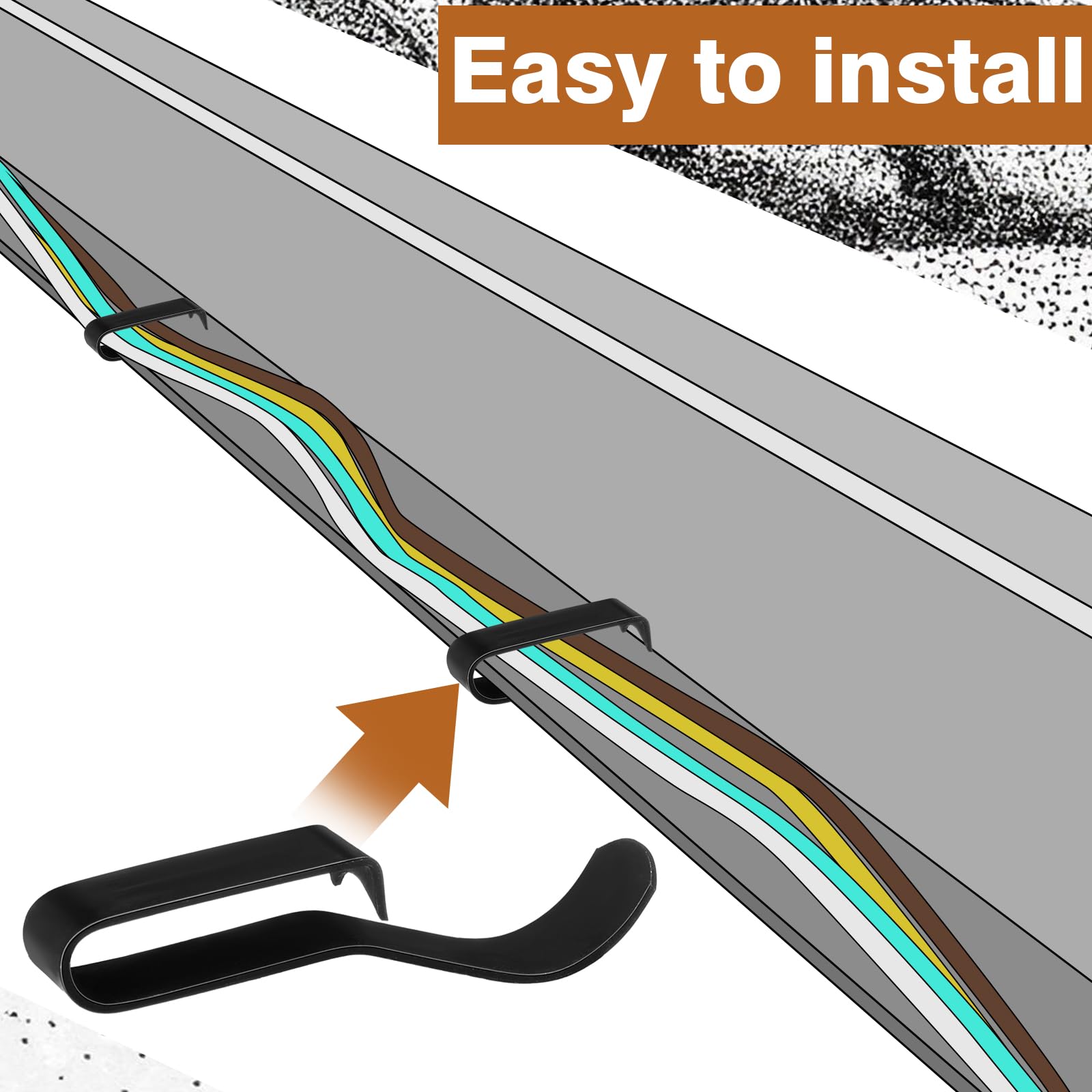 Snapklik.com : Datanly 15 Pack Trailer Frame Wire Clips Black Push-On ...