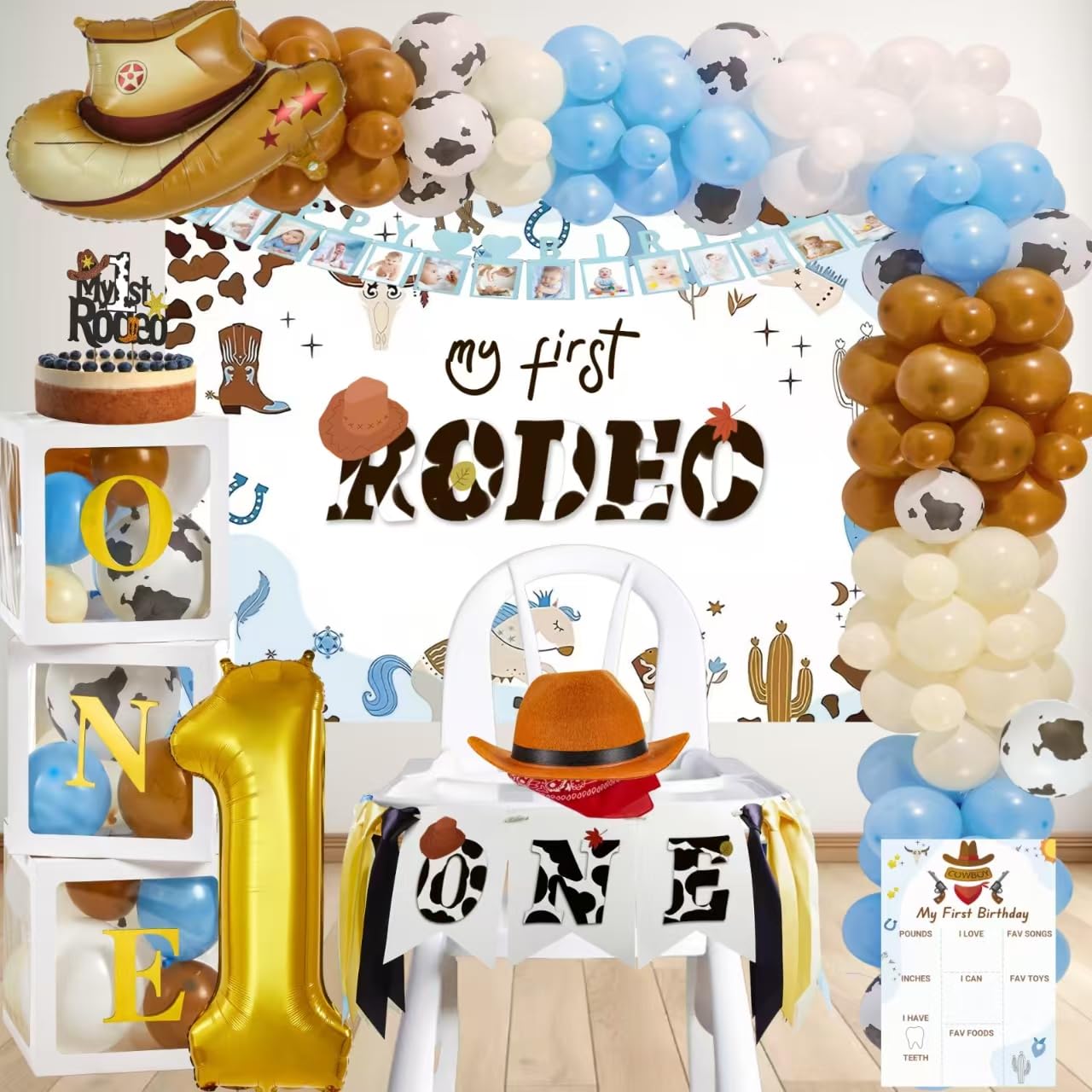 Amazon.com: My First Rodeo Decorations boy, Cowboy 1st Birthday Party ...