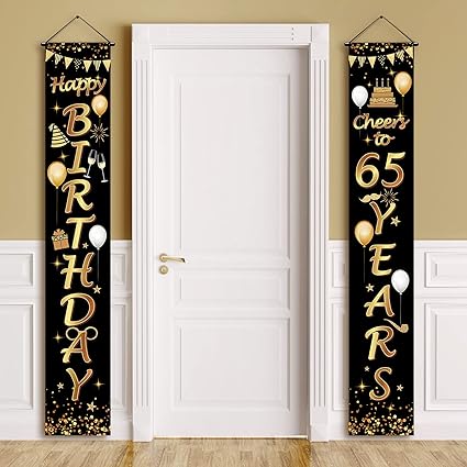 Amazon.com: Sumind 2 Pieces 65th Birthday Party Decorations Cheers to ...