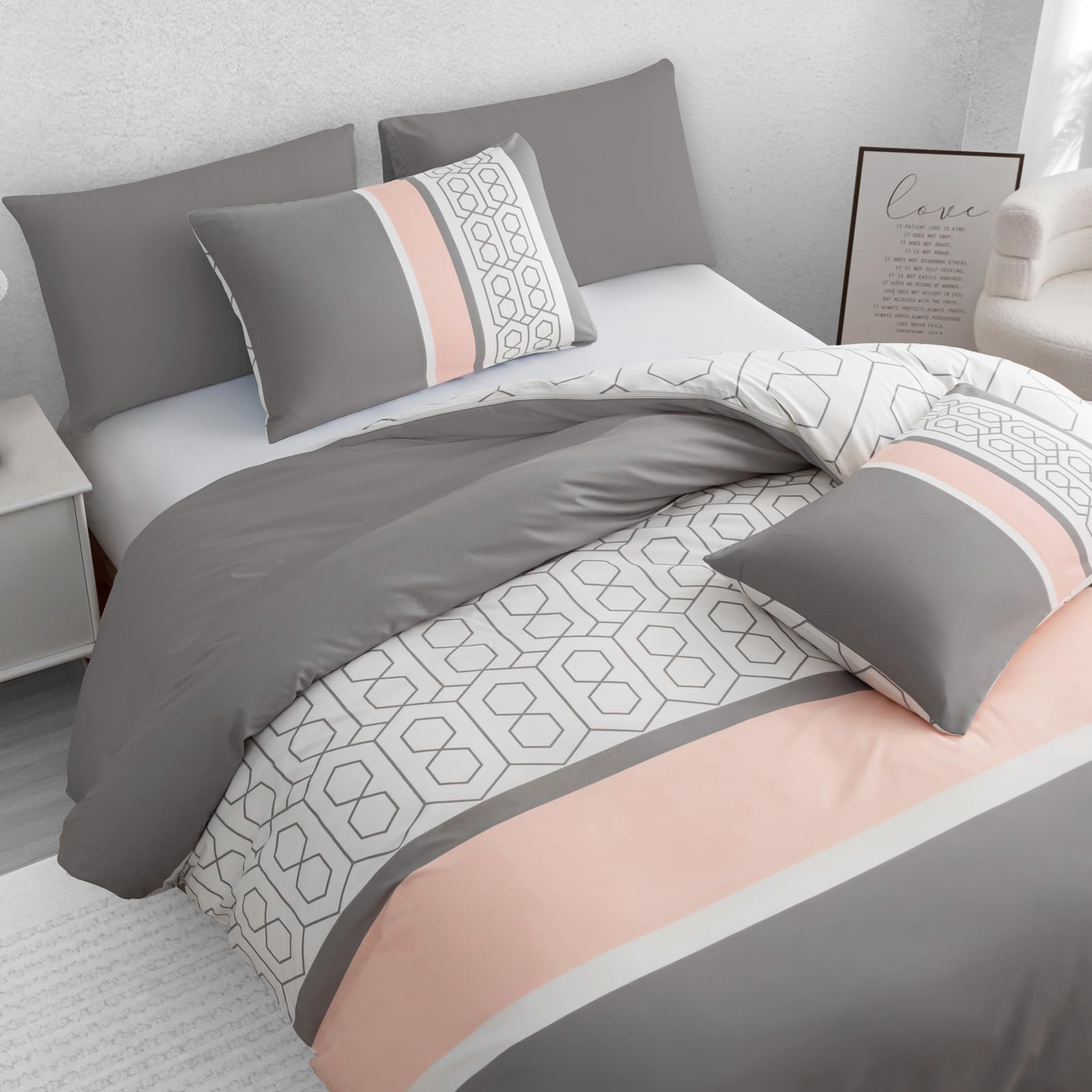 Pamposh Double Duvet Set Premium Brushed Microfiber Duvet Cover Double ...