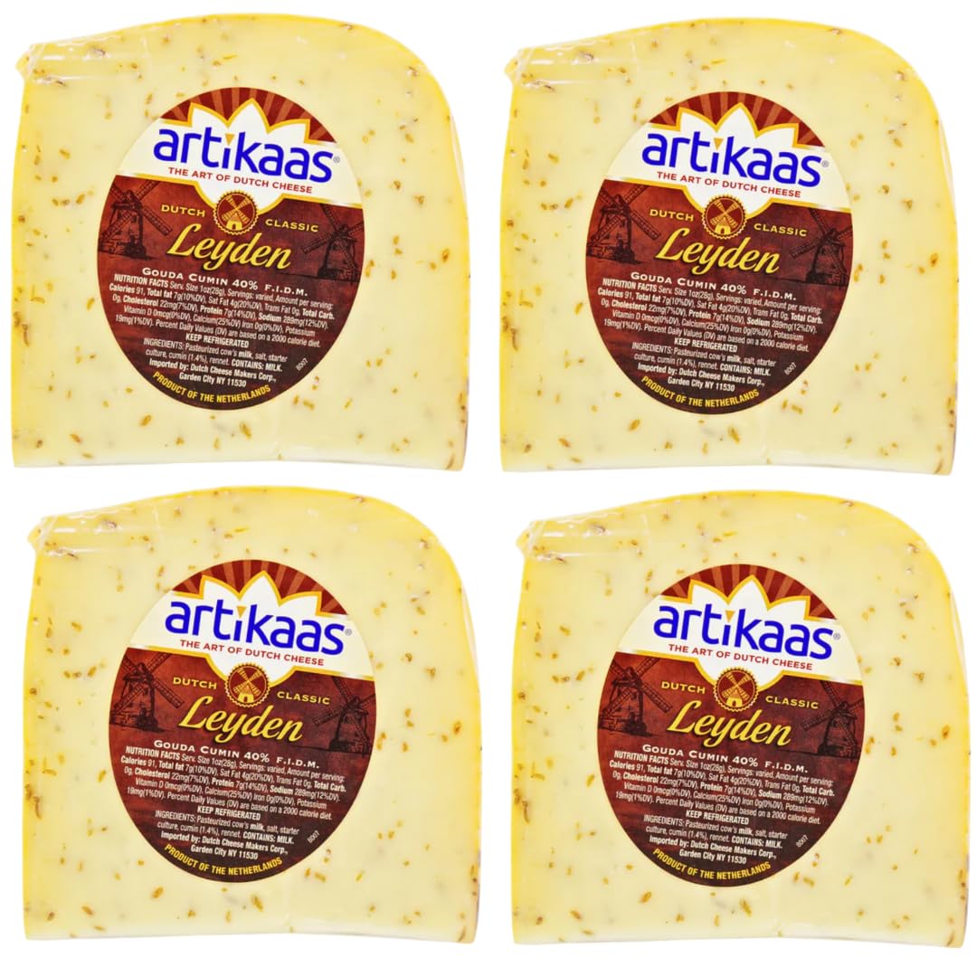 Amazon.com: Artkaas Leyden Spiced Cheese with Cumin Seeds – 4 Packs ...