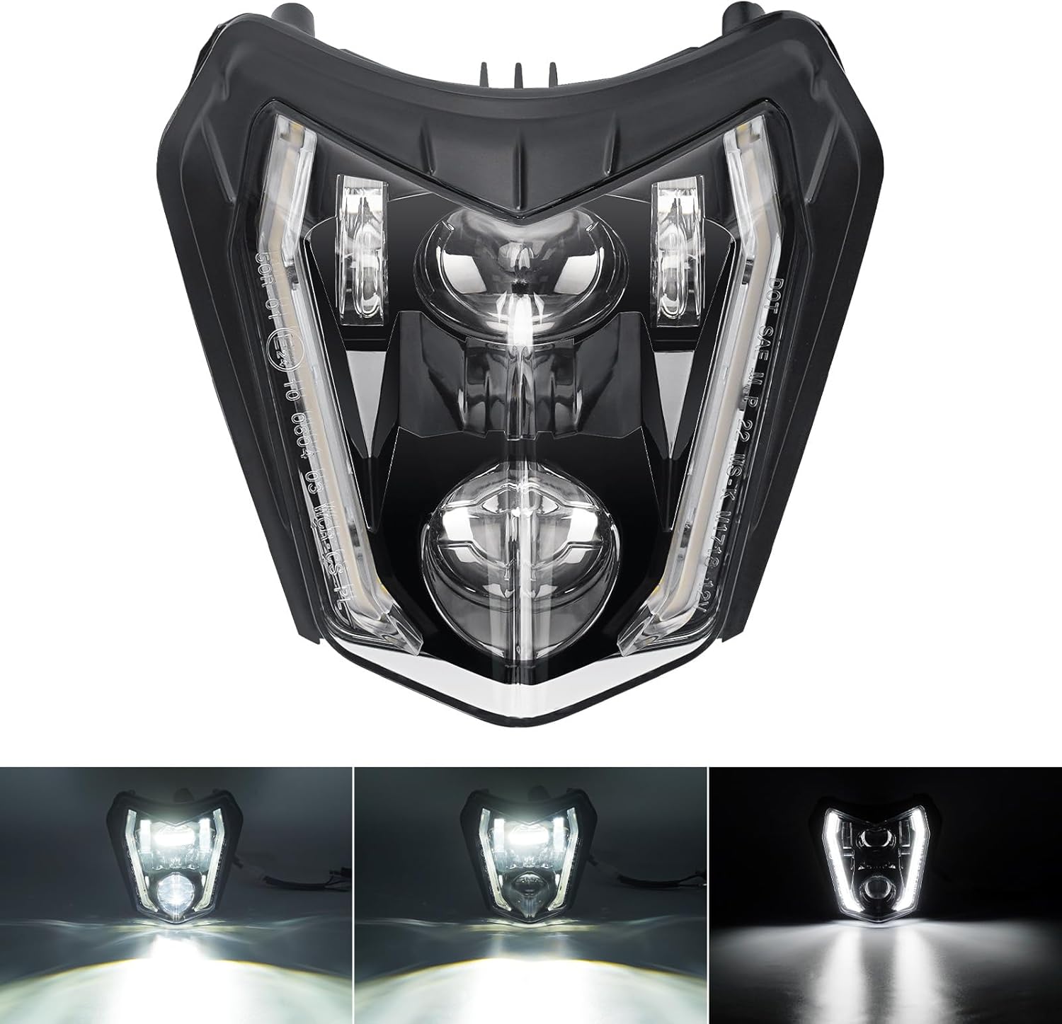 SUPAREE Faro Moto Anteriore LED Faro LED Moto 66W 30000LM con DRL ...