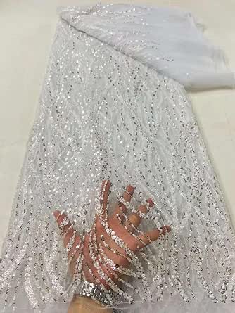 Amazon.com: African Net Lace French Net Fabric with Sequins ML1N3289 ...