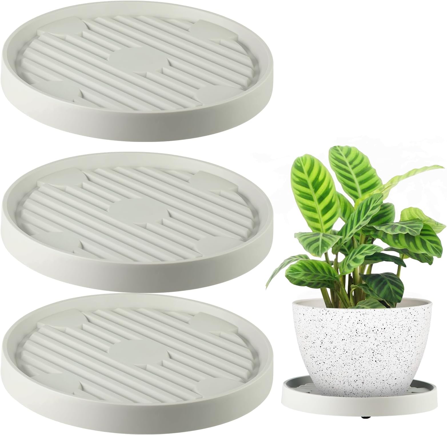 Amazon.com: Spiareal 4 Pcs Rolling Plant Stand with Hidden Wheels 12.1 ...