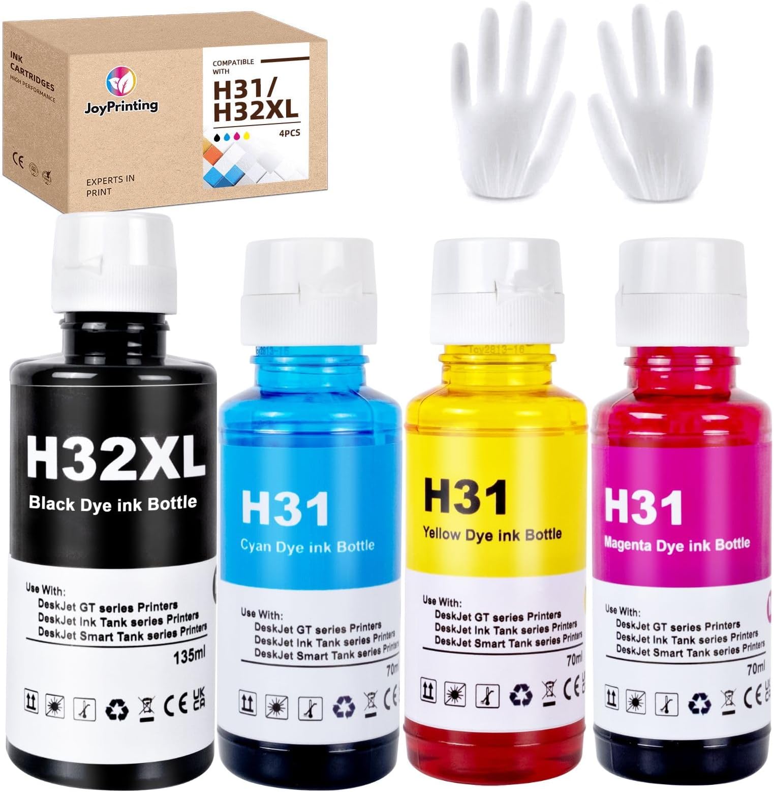 Amazon.com: JoyPrinting 31 32XL Ink Bottle Set Replacement for HP 32XL ...