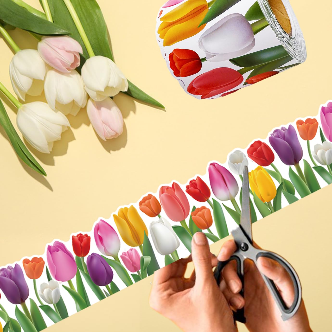 Snapklik.com : 68.9 Feet Floral Bulletin Borders Decorations,Tuilp ...
